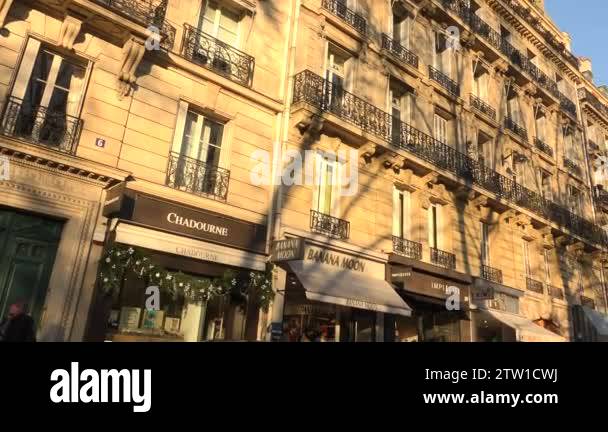 PARIS, FRANCE - circa 2017:The intersection of street Raspail with Sevres and Babylone,with ...