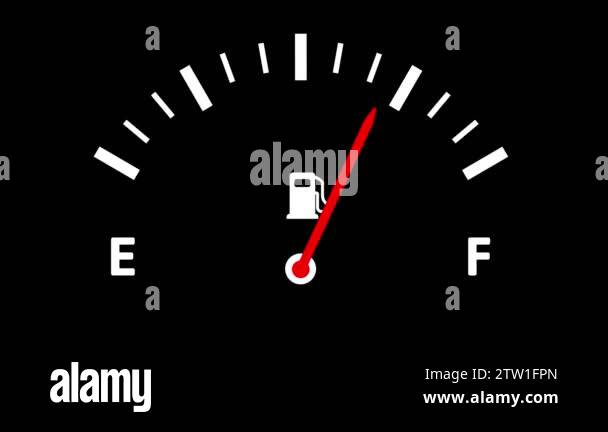 Animation Car Fuel Dashboard moving up and down pin needle fuel full ...