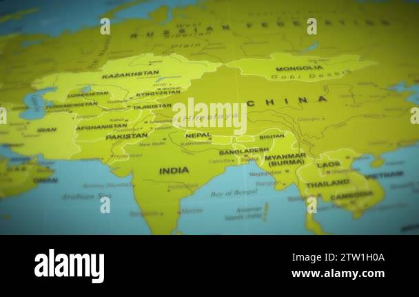 World Map Flight Over Background/ 4k animation of a world map travel ...