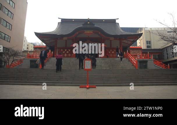 Hanazono shrine main temple wide shot standard focus in Shinjuku / Its ...