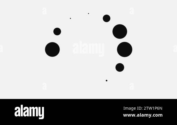 Abstract black dots on white background moving in circle. Animation. Abstract background of ...