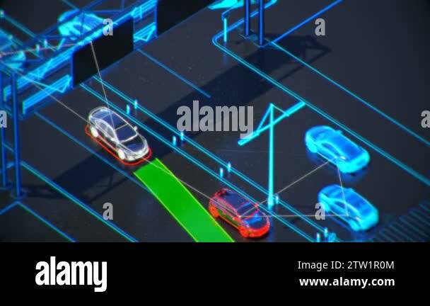 autonome transportation system concept, smart city, Internet of things ...