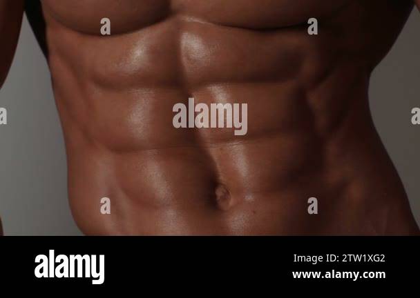 Sportsman, muscles, athlete man, triceps. Athletic caucasian, six pack ...