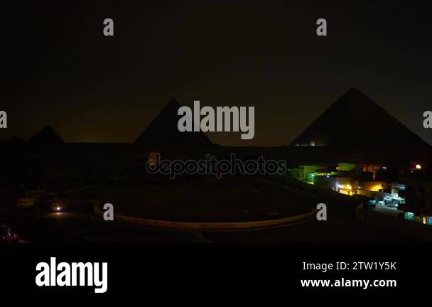 The light show in Giza Necropolis - bright lights on ancient Pyramids ...