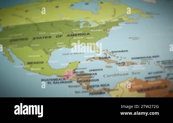 World Map Flight Over Background/ 4k animation of a multicolored world ...