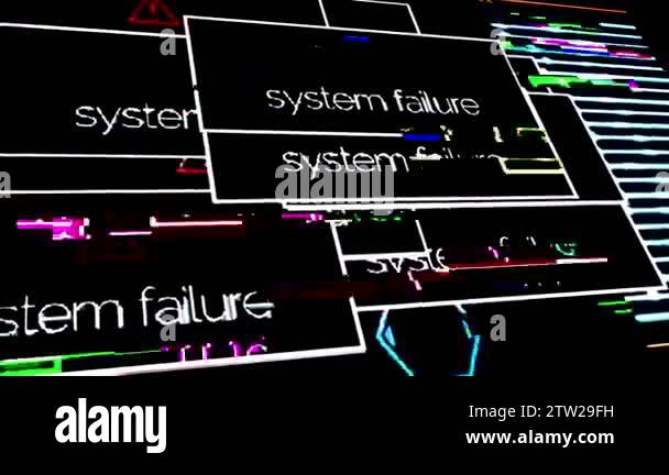 Abstract animaion of warning notifications all over the screen with ...