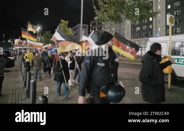 BERLIN, GERMANY - October 2018: The demonstration with the flags of the ...