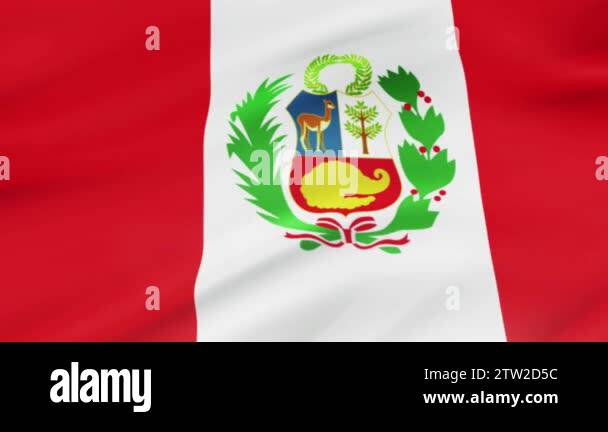 Peru flag waving in wind video footage Realistic Peru Flag background ...