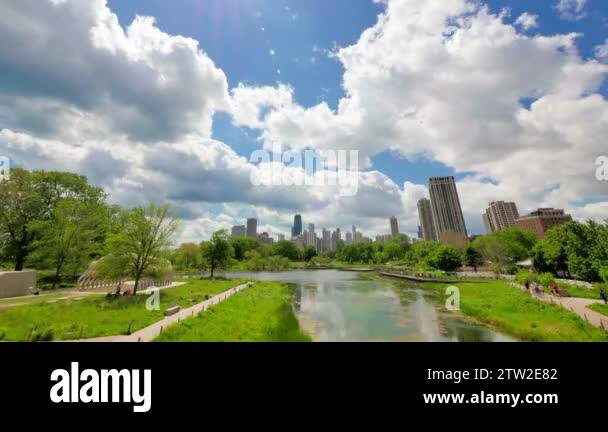 Chicago Skyline from Lincoln Park Time Lapse Video lapse process of ...