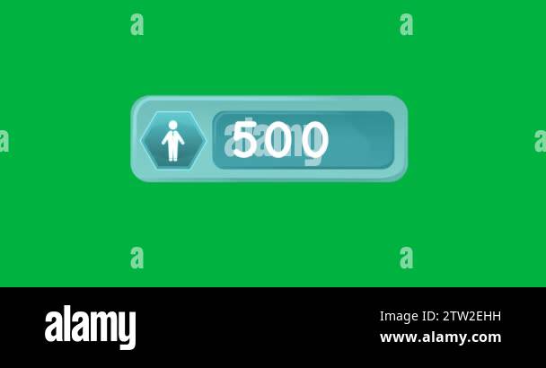 Animation of counting numbers with a human icon inside a hexagon on a ...