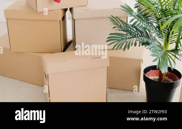 moving home beginning new life unpacked stuff Stock Video Footage - Alamy