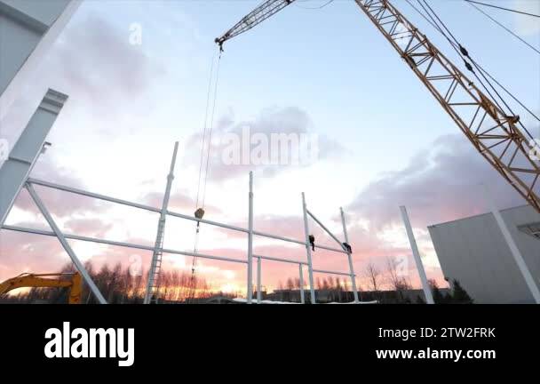 Industrial exterior, Mounting of metal structures against the ...