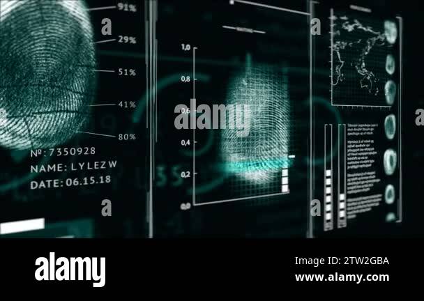 Interface search fingerprints people, Screen finger print scanning Dark ...