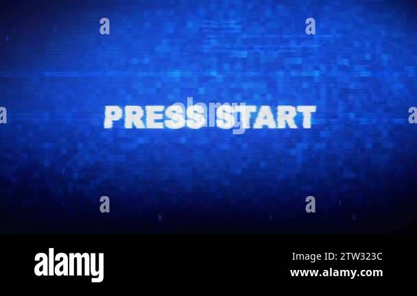 Press Start Text Digital Noise Twitch Glitch Distortion Effect Error Animation Stock Video ...