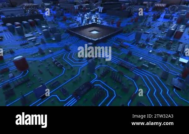 Processor Installation on the Motherboard Process with Blue Signals ...
