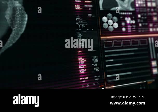 Futuristic interface/Digital screen/Detailed abstract background. Perspective view of blinking ...