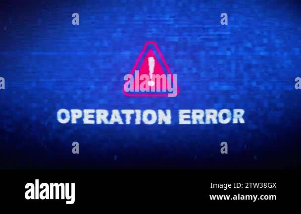 Operation Error Text Digital Noise Twitch Glitch Distortion Effect Error Loop Animation Stock ...