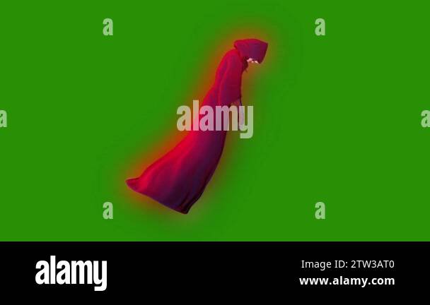 Ghost Phantom Entity Witch Flight cycle Side Green Screen 3D Rendering ...