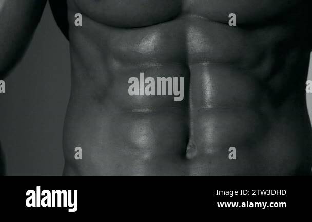 Sportsman, muscles, athlete man, triceps. Athletic caucasian, six pack ...