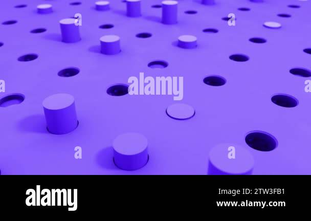 3D shapes cylinder flying intro holes in purple pastel colors. 4k ...