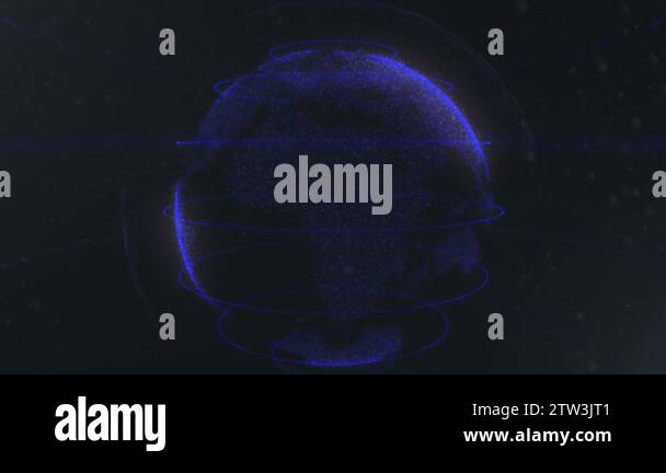 Abstract sphere. Connected navy blue dots with lines. Globalization ...