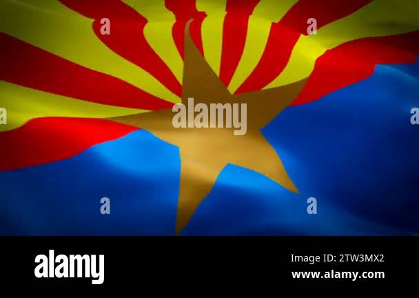 Arizona flag video waving in wind. Realistic State Flag background ...