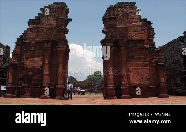 San Ignacio Mini Ruins, in Misiones, Argentina. San Ignacio Min was one ...