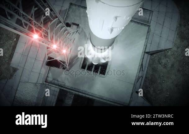 Rocket before the start animation. Space launch system. Realistic 4k ...