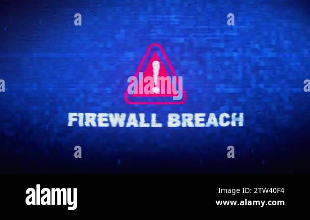 FIREWALL BREACH Text Digital Noise Twitch Glitch Distortion Effect ...