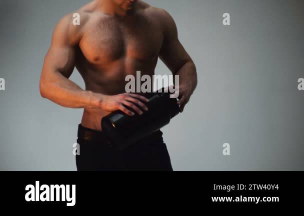 Sportsman, muscles, athlete man, triceps. Athletic caucasian, six pack ...