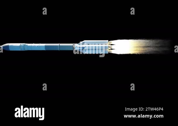 Flying rocket with alpha mask. Fire og rocket. Realistic 4k animation ...