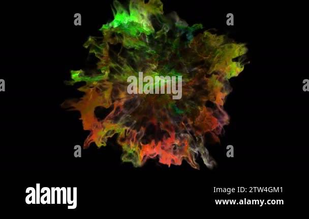 Color 3D smoke explosion shockwave effect and divergent wave isolated ...