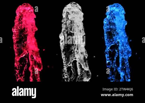 Red White and Blue Patriotic Fountain 4K features three fountains of ...