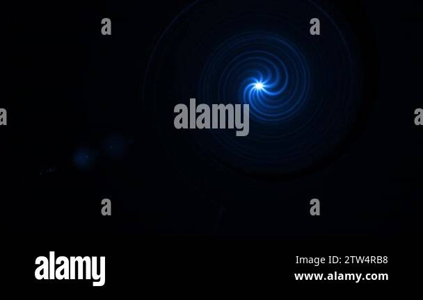 Swirl blue digital light effect on black motion video. Twist lens flare ...
