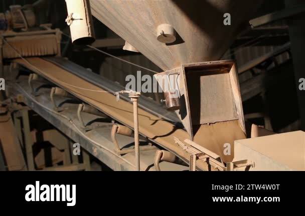 Conveyor belt on factory, Ceramic factory equipment, Transportation of ...