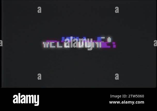 retro videogame WELL DONE text computer old tv glitch interference ...