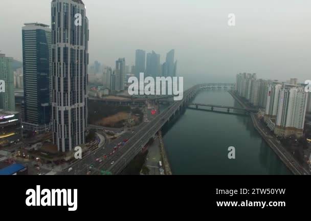 Traffic of Centum City , Haeundae, Busan, South Korea, Asia / Traffic ...