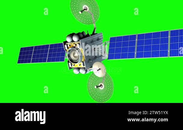 Space laser weapon. Green screen on background, fictional military ...