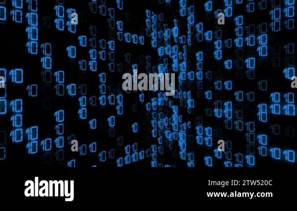 Technology background with digital Numbers Blinking in 3D Layers and ...