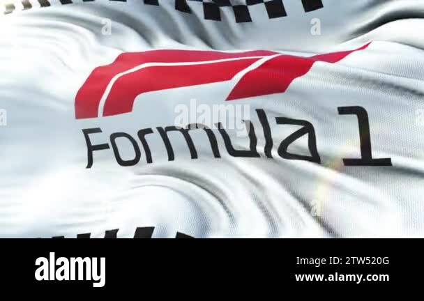 Formula 1 flag waving on sun. Seamless loop with highly detailed fabric ...