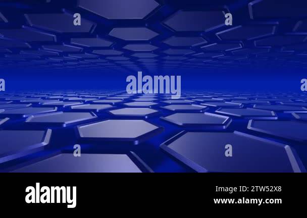 Hexagon infinity texture blue in fog. Uhd 4k background, backdrop ...