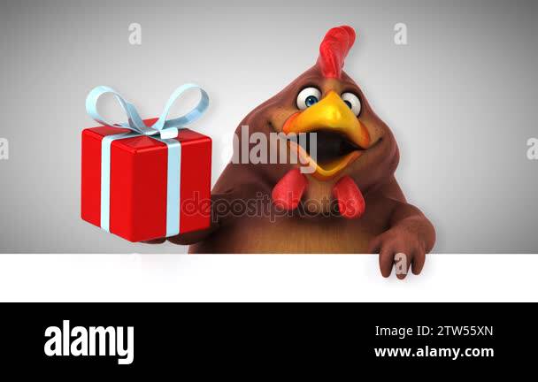 Chicken cartoon character holding gift Stock Videos & Footage - HD and ...