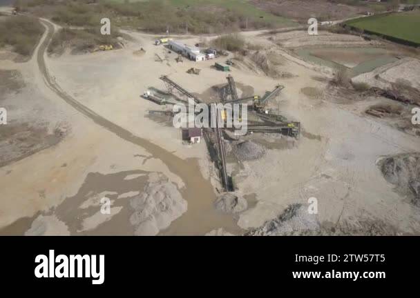 Extraction, washing, sorting and distraction of river gravel. Mining ...