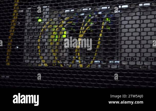 Optical server is located behind the iron door of the data center ...