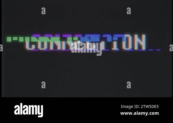 retro videogame CONNECTION text computer old tv glitch interference noise screen animation ...