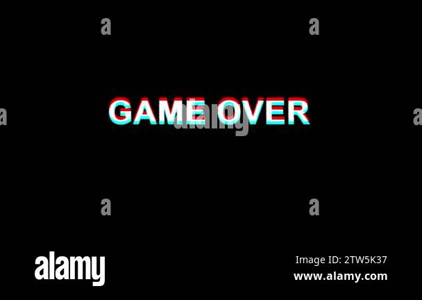 GAME OVER Glitch Effect Text Digital TV Distortion 4K Loop Animation ...