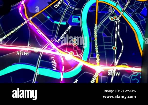 Demonstration of animated city map with transport development plan ...