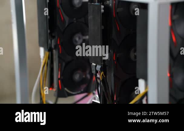 open rack for cryptocurrency mining includes graphics cards ...