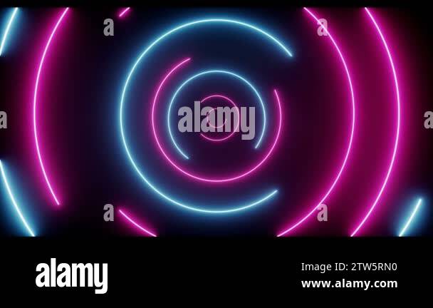 Spiral Loopable Neon Glowing Fluorescent Retro Sci Fi Futuristic Purple ...