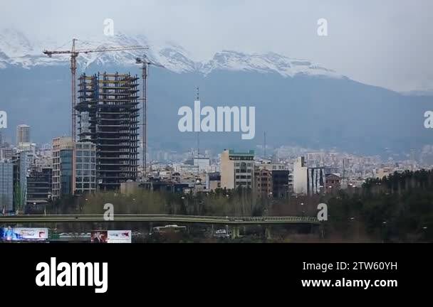 TEHRAN, IRAN, APRIL 2019: Heavy traffic jam in Tehran the capital city ...